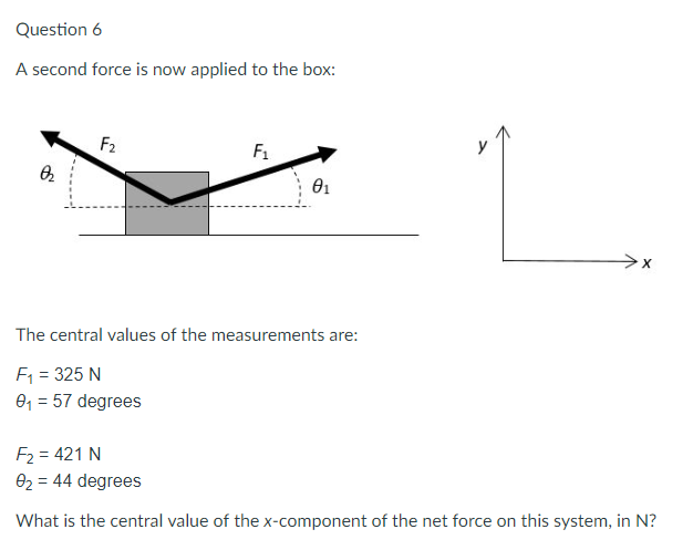 Solved Question 6 A second force is now applied to the box : | Chegg.com