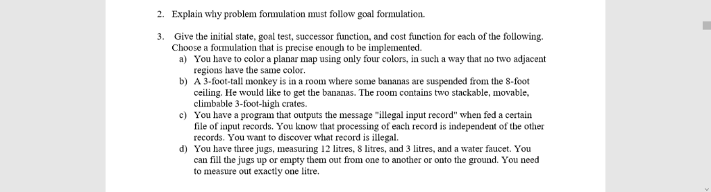 Explain why problem formulation must follow goal | Chegg.com