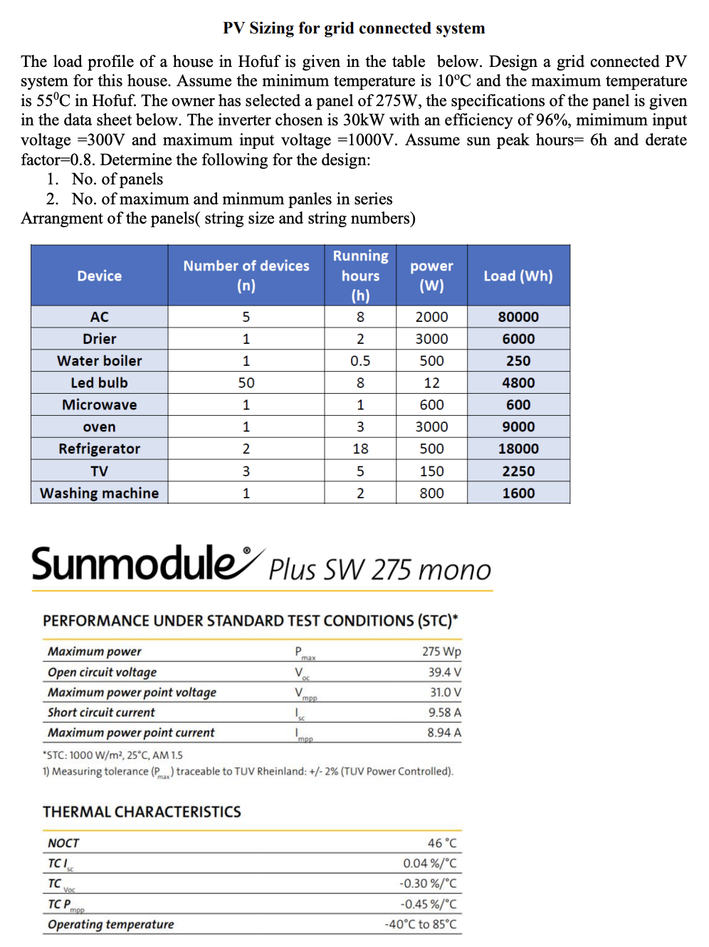 Solved With a GEPV-030-M ﻿photovoltaic module | Chegg.com
