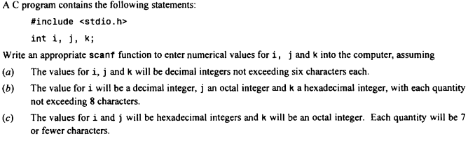 Solved A C program contains the following statements: | Chegg.com