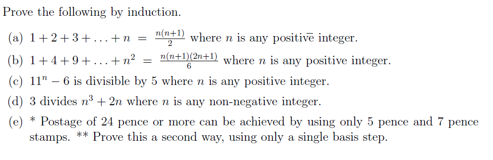 Solved 2 6 Prove the following by induction. (a) 1+2+3+...+n | Chegg.com