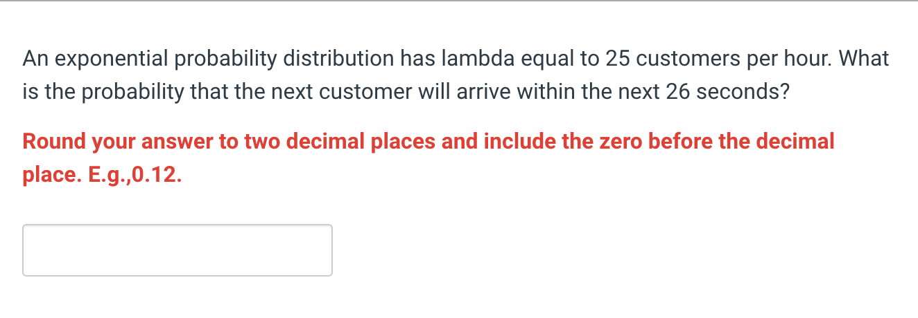 Solved An exponential probability distribution has lambda | Chegg.com