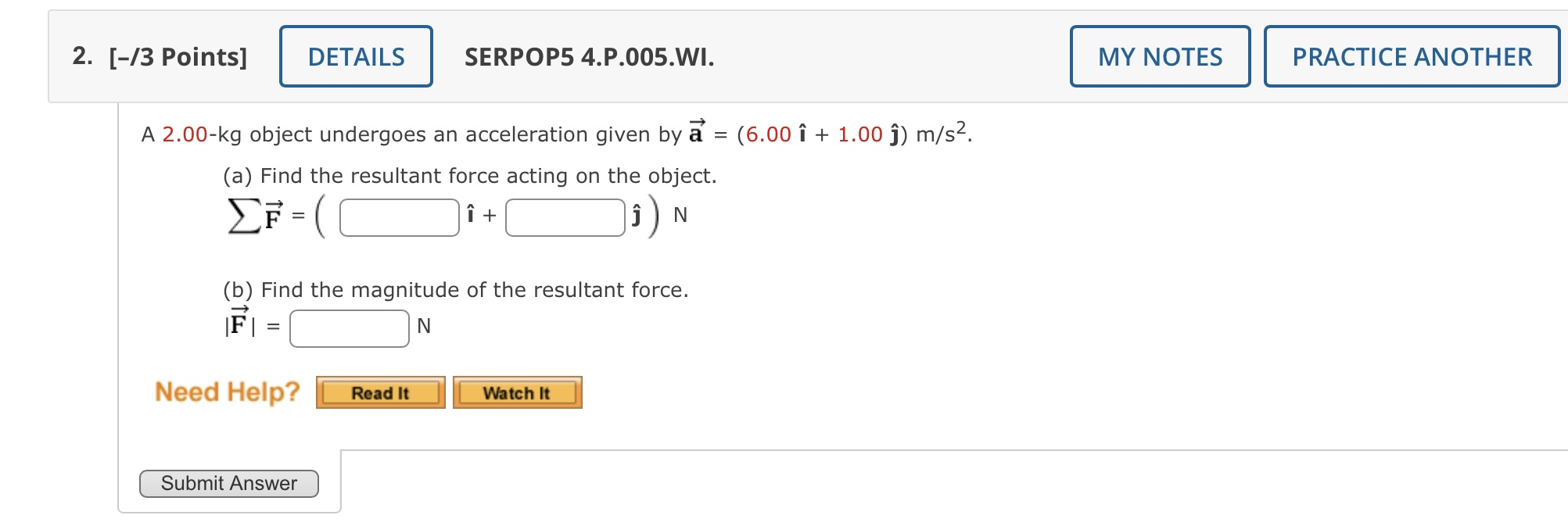 Solved A 2 00−kg Object Undergoes An Acceleration Given By