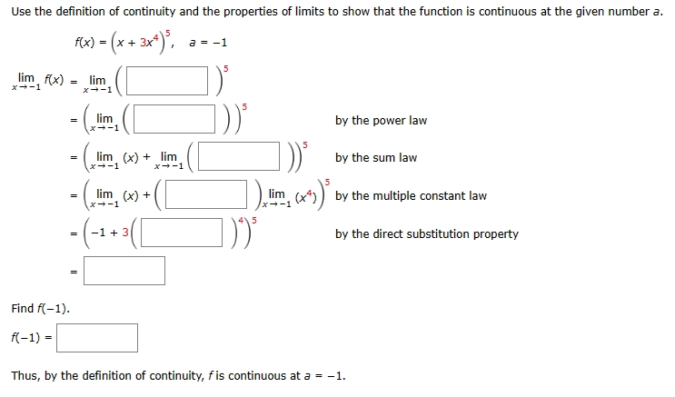 Solved Use the definition of continuity and the properties | Chegg.com