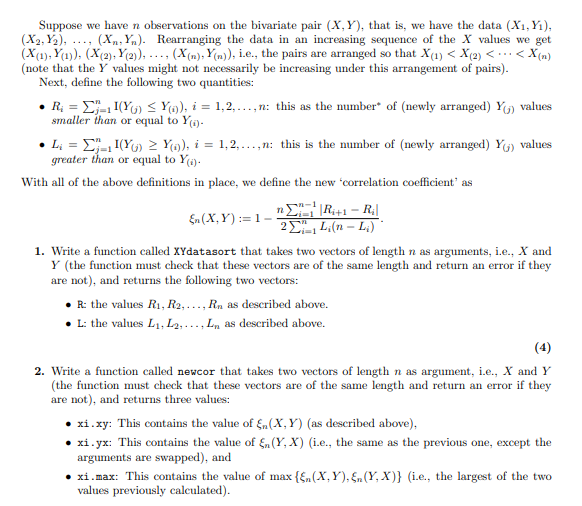 Solved Suppose we have n observations on the bivariate pair | Chegg.com