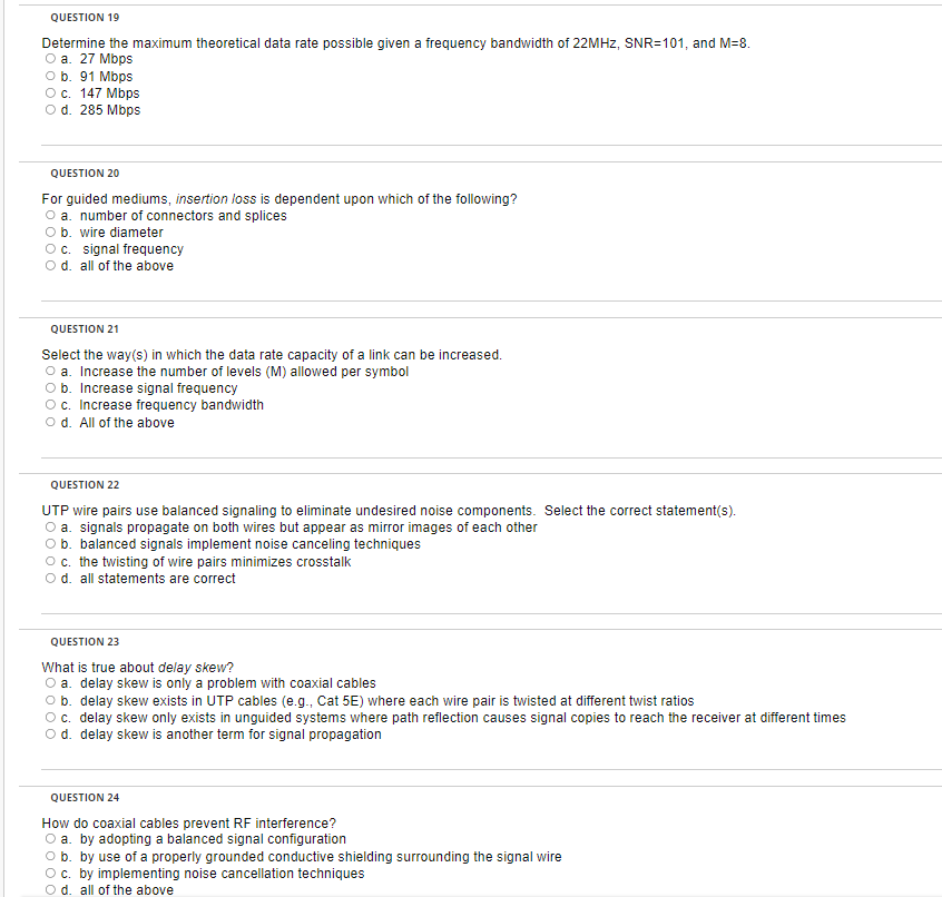 Solved Determine the maximum theoretical data rate possible | Chegg.com