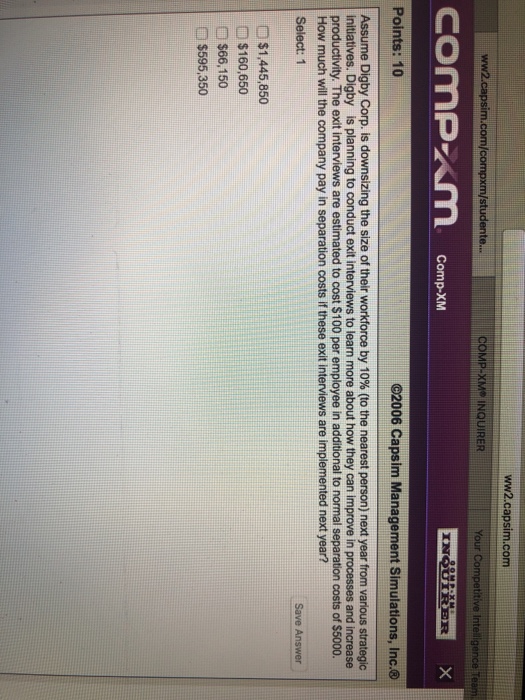 ww2.capsim.com studente... COMP-XMC INQUIRER Your | Chegg.com