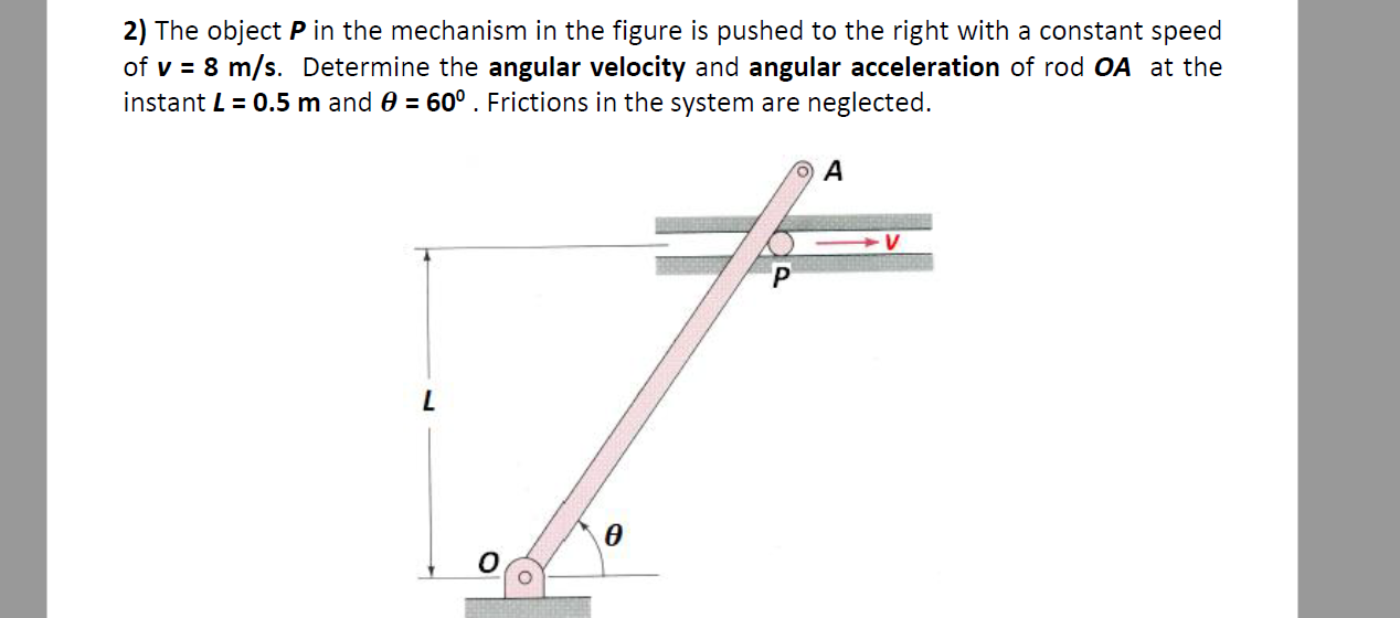 Solved 2) The object P in the mechanism in the figure is | Chegg.com