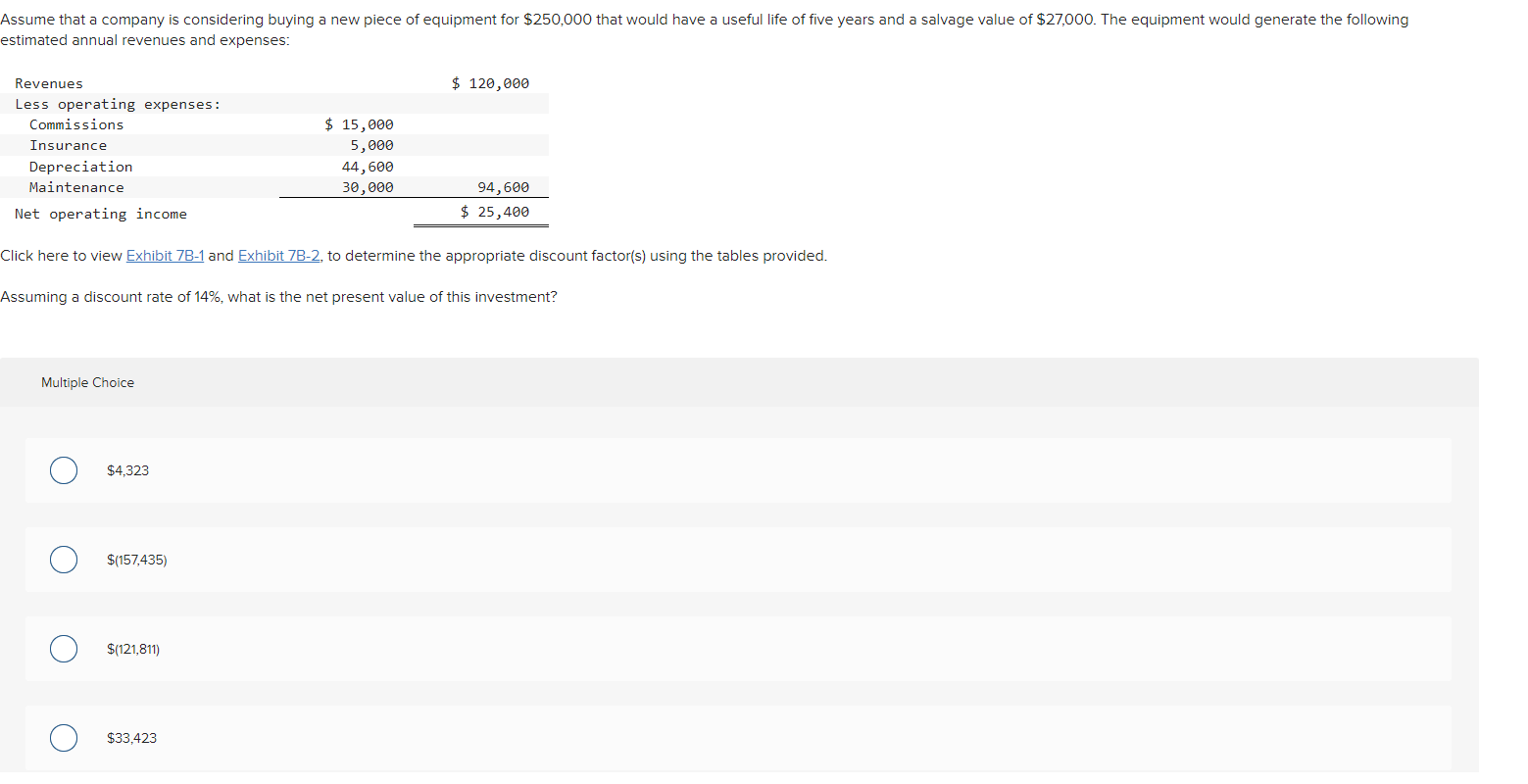 Solved Click here to view Exhibit 7B-1 and to determine the | Chegg.com