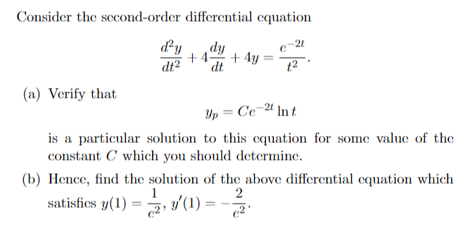 Solved Consider the second-order differential equation 21 | Chegg.com