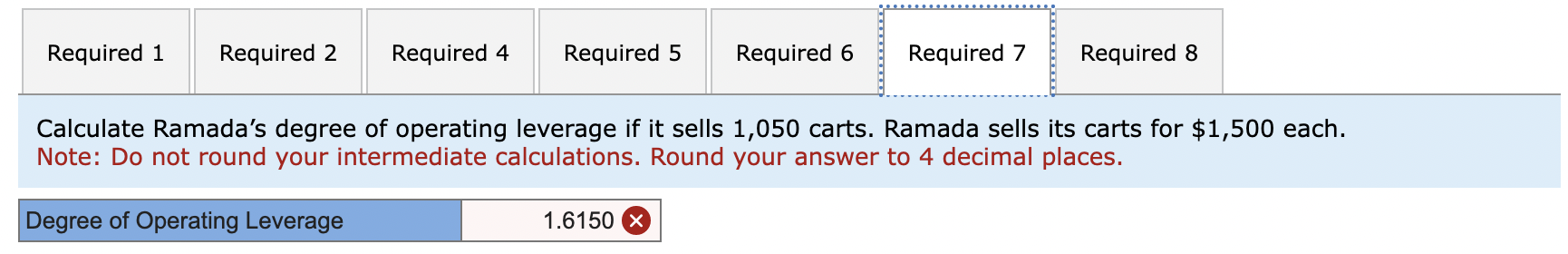 Solved 1. Complete the table. 2. Ramada sells its carts for | Chegg.com