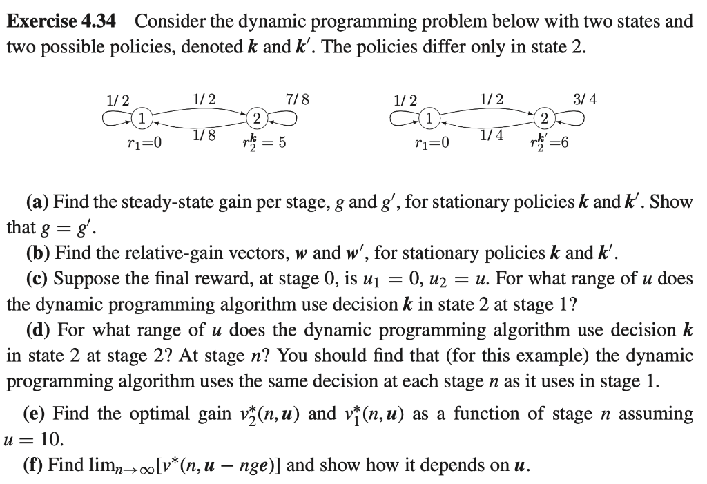 Solved Exercise 434 Consider The Dynamic Programming 