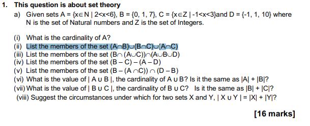 Solved 1. This question is about set theory a) Given sets A | Chegg.com