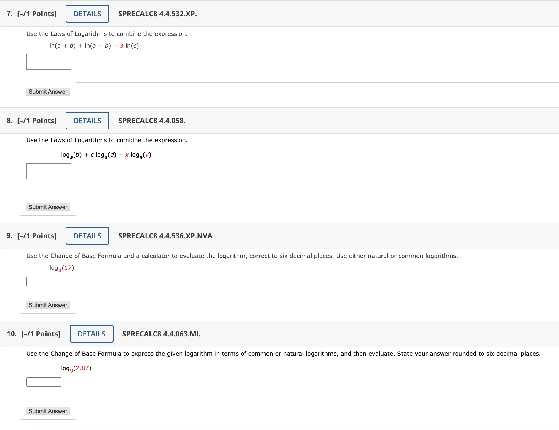 Solved Use the Laws of Logarithms to combine the expression. | Chegg.com