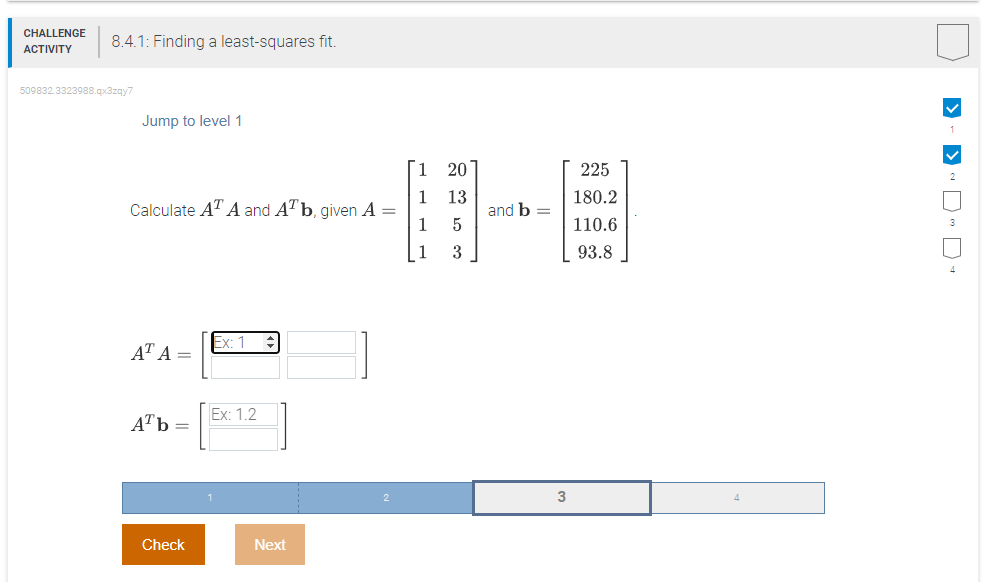 Solved Jump to level 1 Calculate ATA and ATb, given | Chegg.com