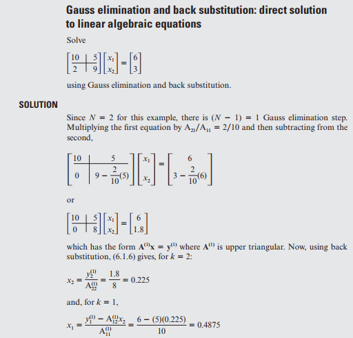 Solved Gauss elimination and back substitution: direct | Chegg.com