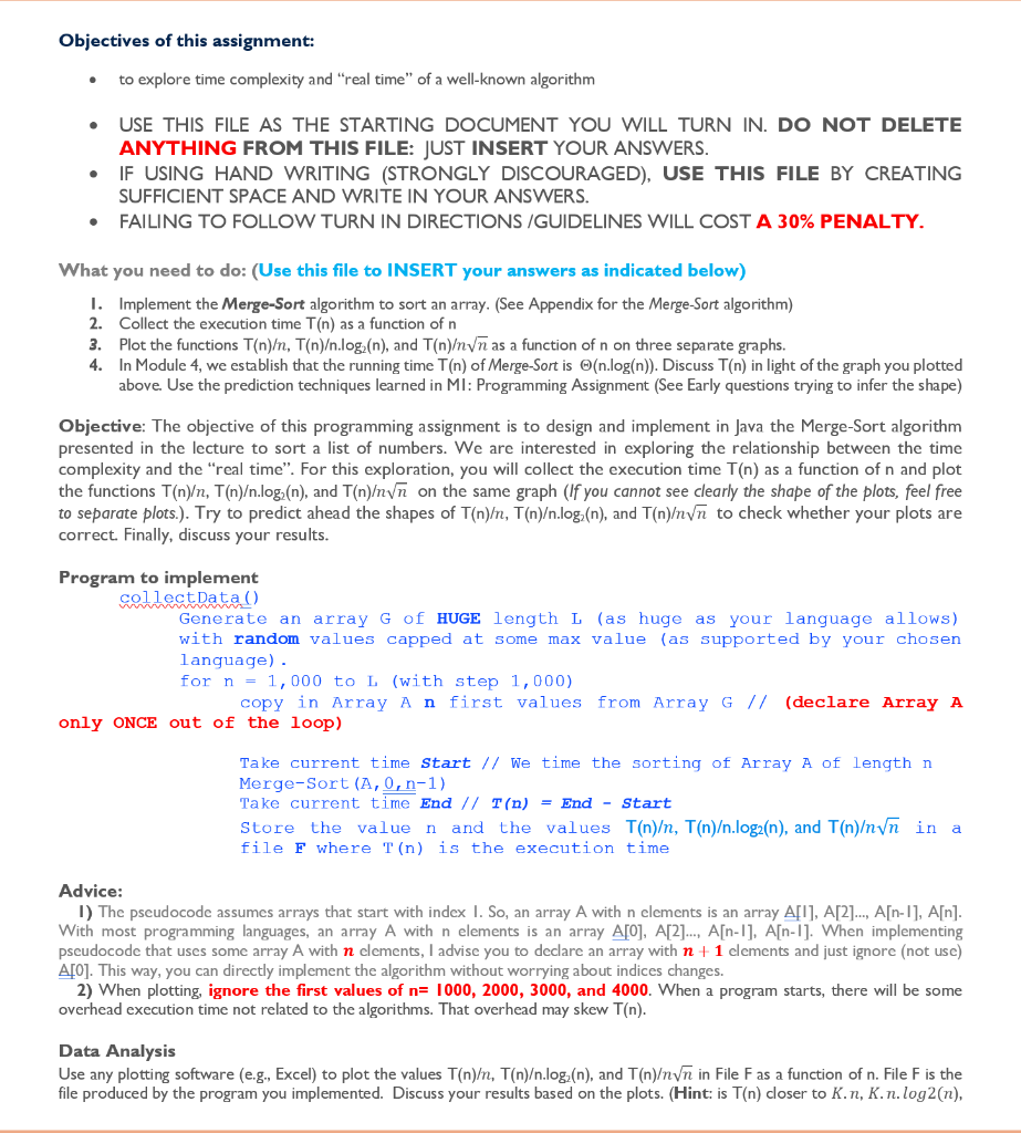 Solved Objectives of this assignment: to explore time | Chegg.com