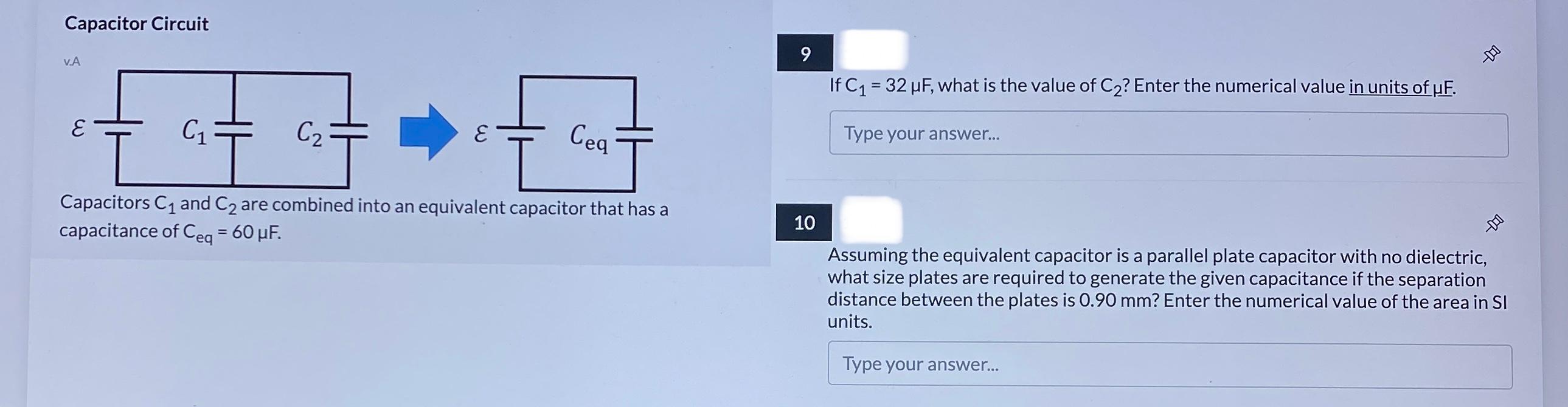 Solved Capacitor Circuit a VA to If C1 = 32 pF, what is the | Chegg.com