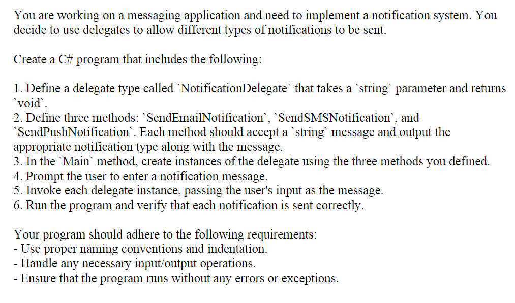 Solved You are working on a messaging application and need | Chegg.com