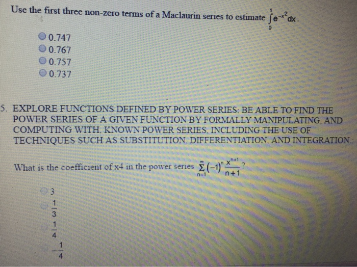 Solved Use the first three non-zero terms of a Maclaurin | Chegg.com