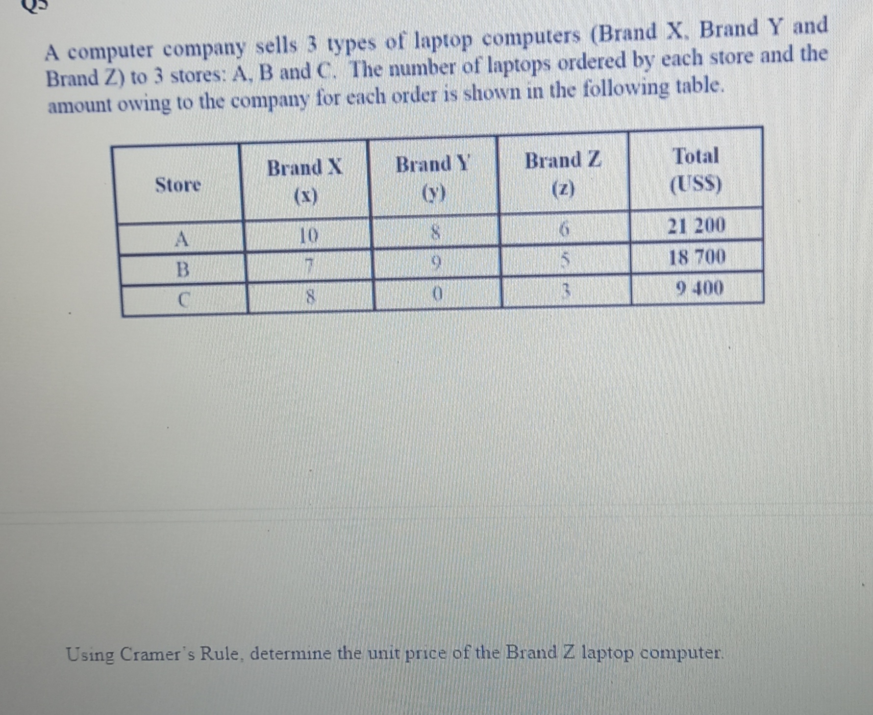 Solved A computer company sells 3 types of laptop computers | Chegg.com