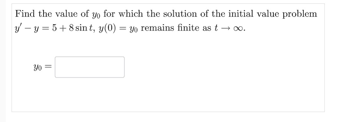 Solved Find the value of y0 for which the solution of the | Chegg.com Solved Find the value of y0 for which the solution of the | Chegg.com