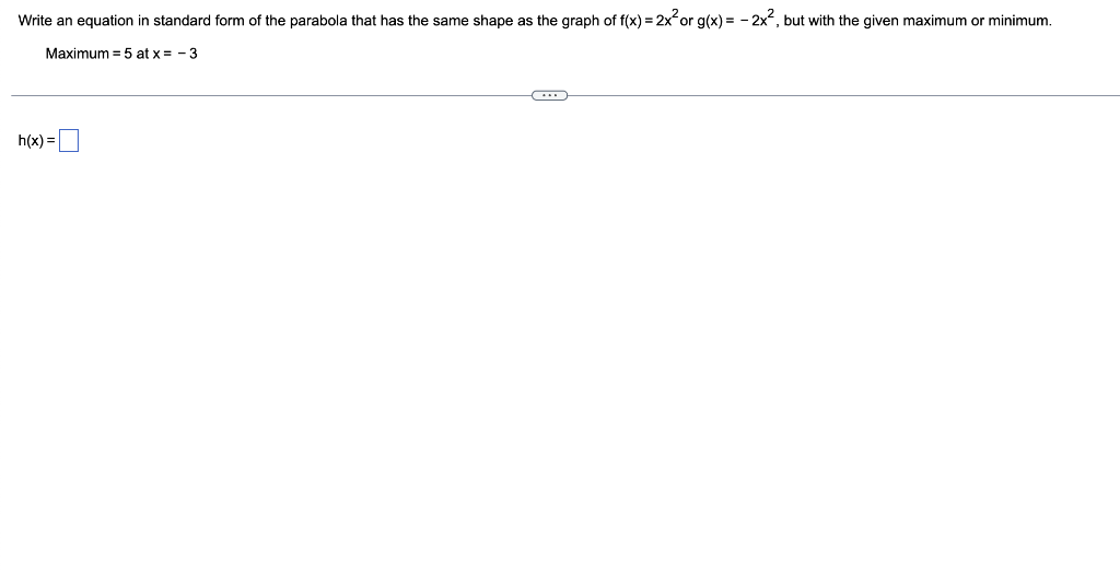 Solved Write an equation in standard form of the parabola | Chegg.com