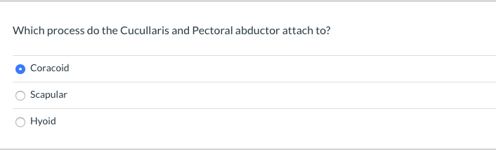 Solved Which process do the Cucullaris and Pectoral abductor | Chegg.com