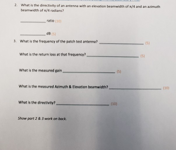 Solved What is the directivity of an antenna with an | Chegg.com