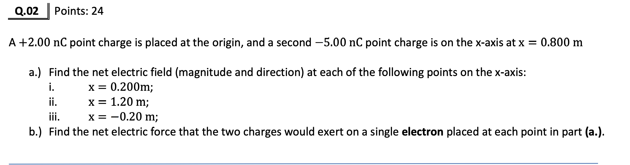 Solved A+2.00nC ﻿point charge is placed at the origin, and a | Chegg.com