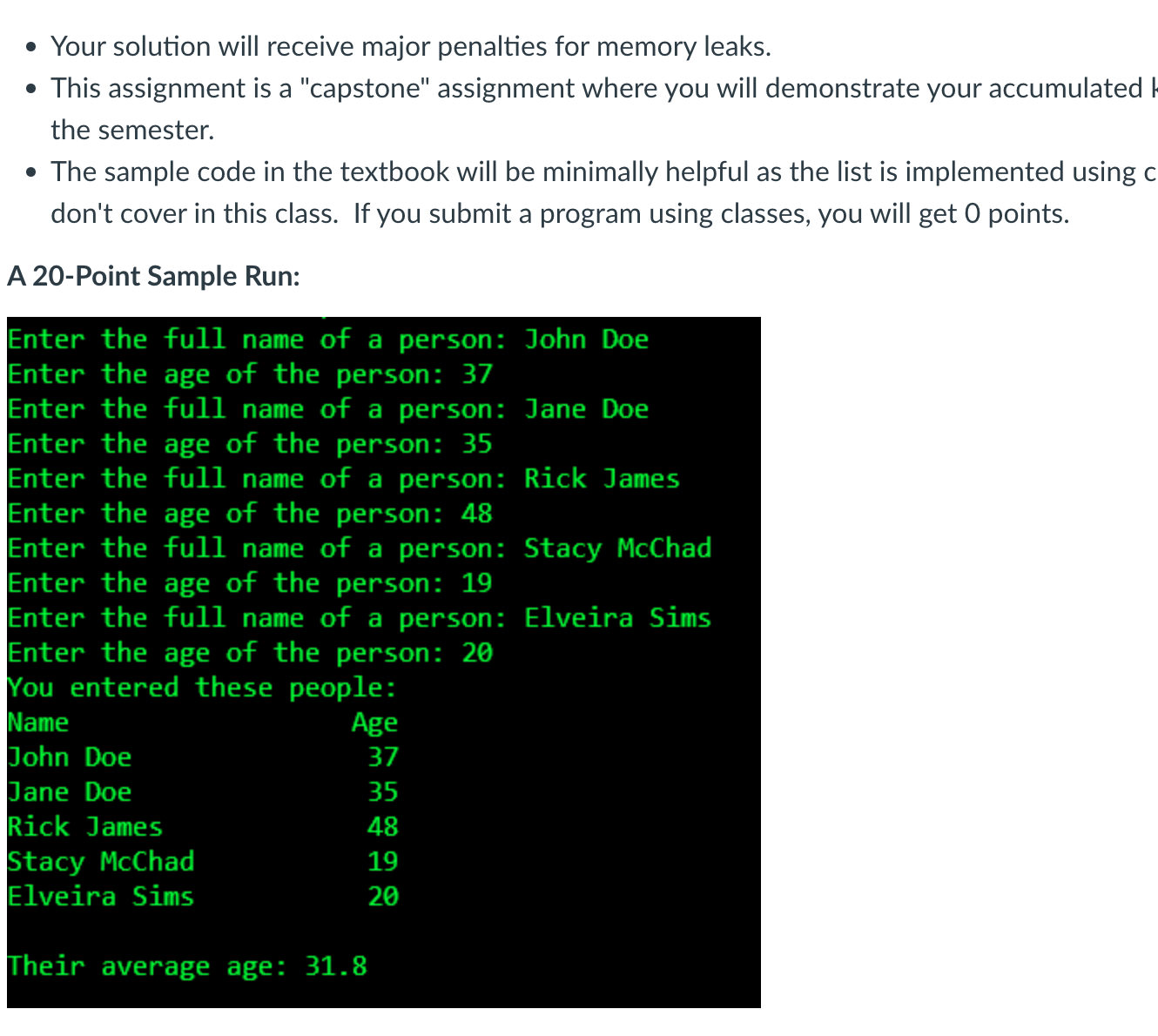 Solved Requirements: Write a program that implements and | Chegg.com