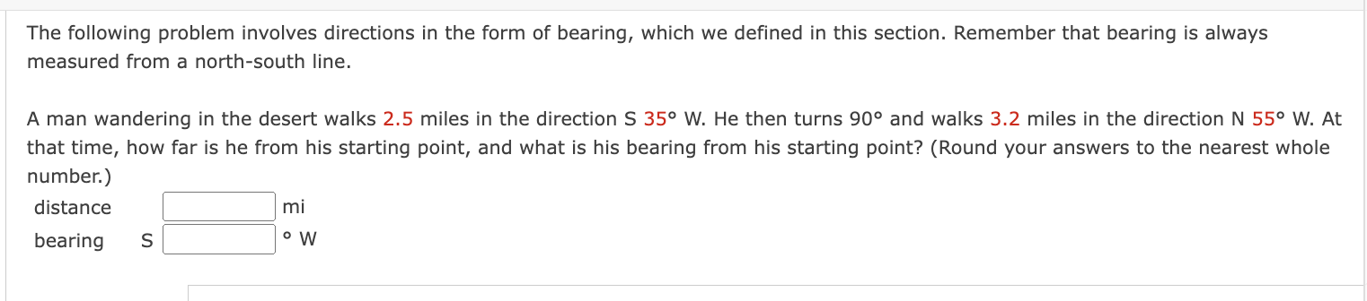 The following problem involves directions in the form | Chegg.com