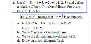 Solved Let C=D={−3,−2,−1,1,2,3} and define a relation S from | Chegg.com