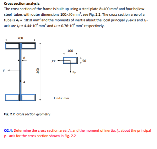 Solved Cross section analysis: The cross section of the | Chegg.com