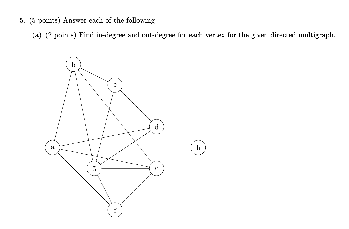 Solved 5. (5 points) Answer each of the following (a) (2 | Chegg.com