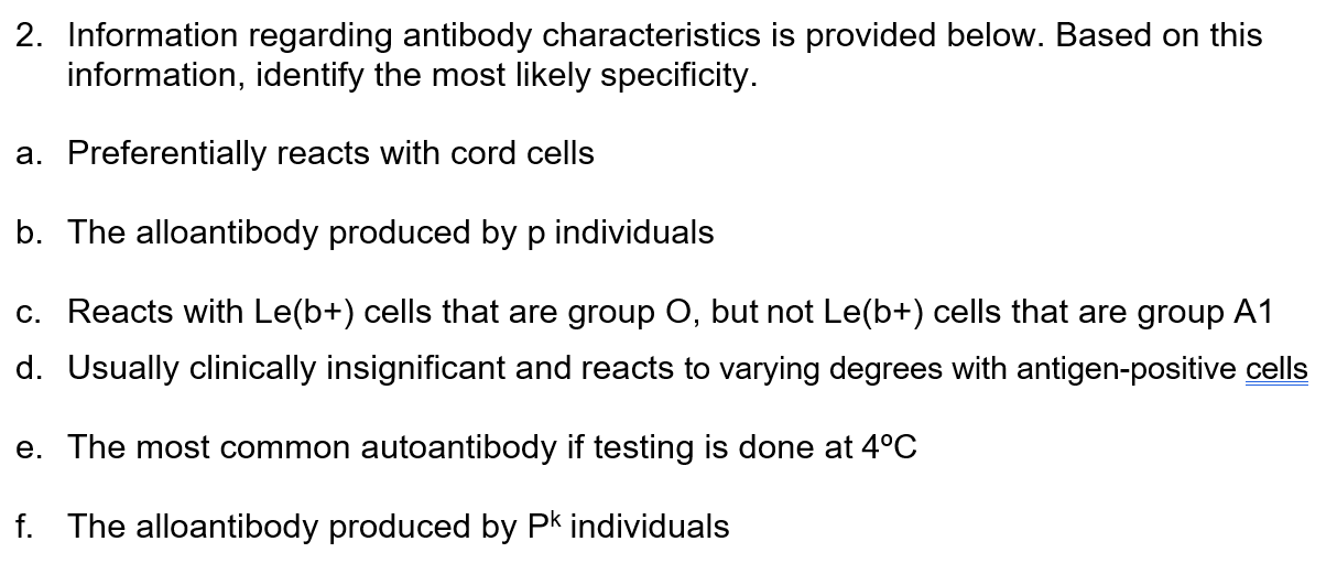 Solved We are studying other blood group systems for | Chegg.com