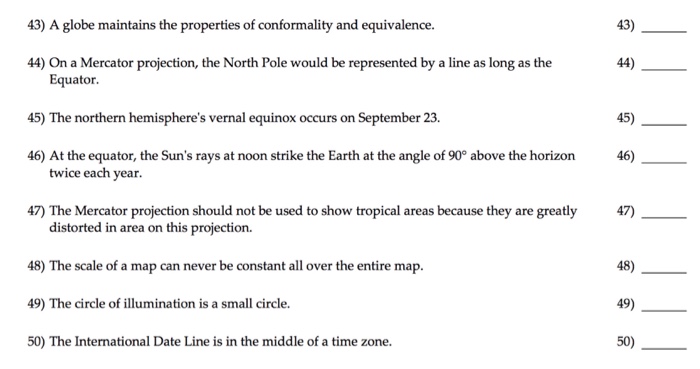 Solved A globe maintains the properties of conformality and | Chegg.com