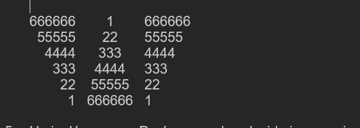 Solved I need to print three pyramid patterns in the same | Chegg.com