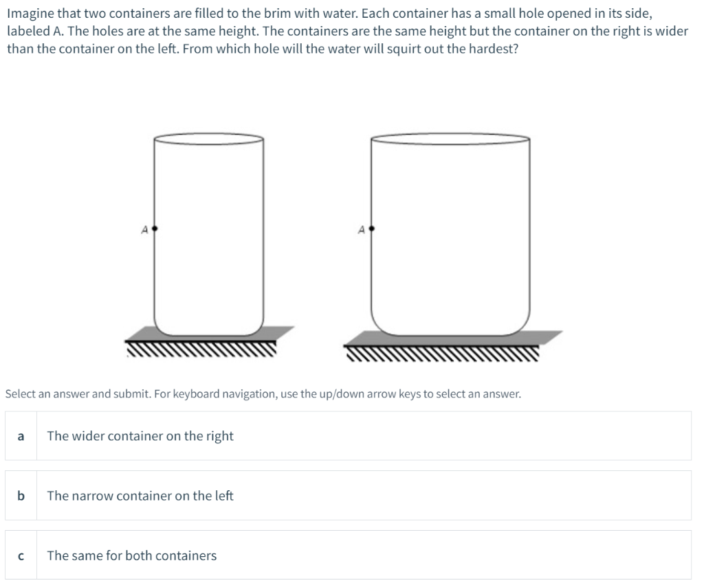 Solved Imagine that two containers are filled to the brim | Chegg.com