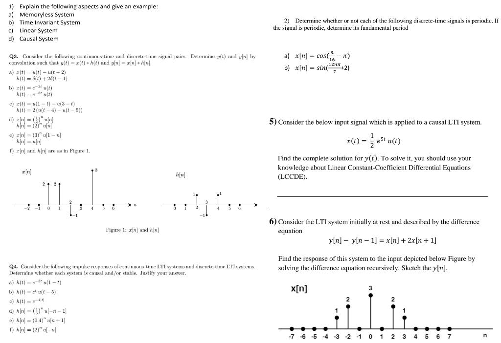 Solved 1) Explain the following aspects and give an example: | Chegg.com