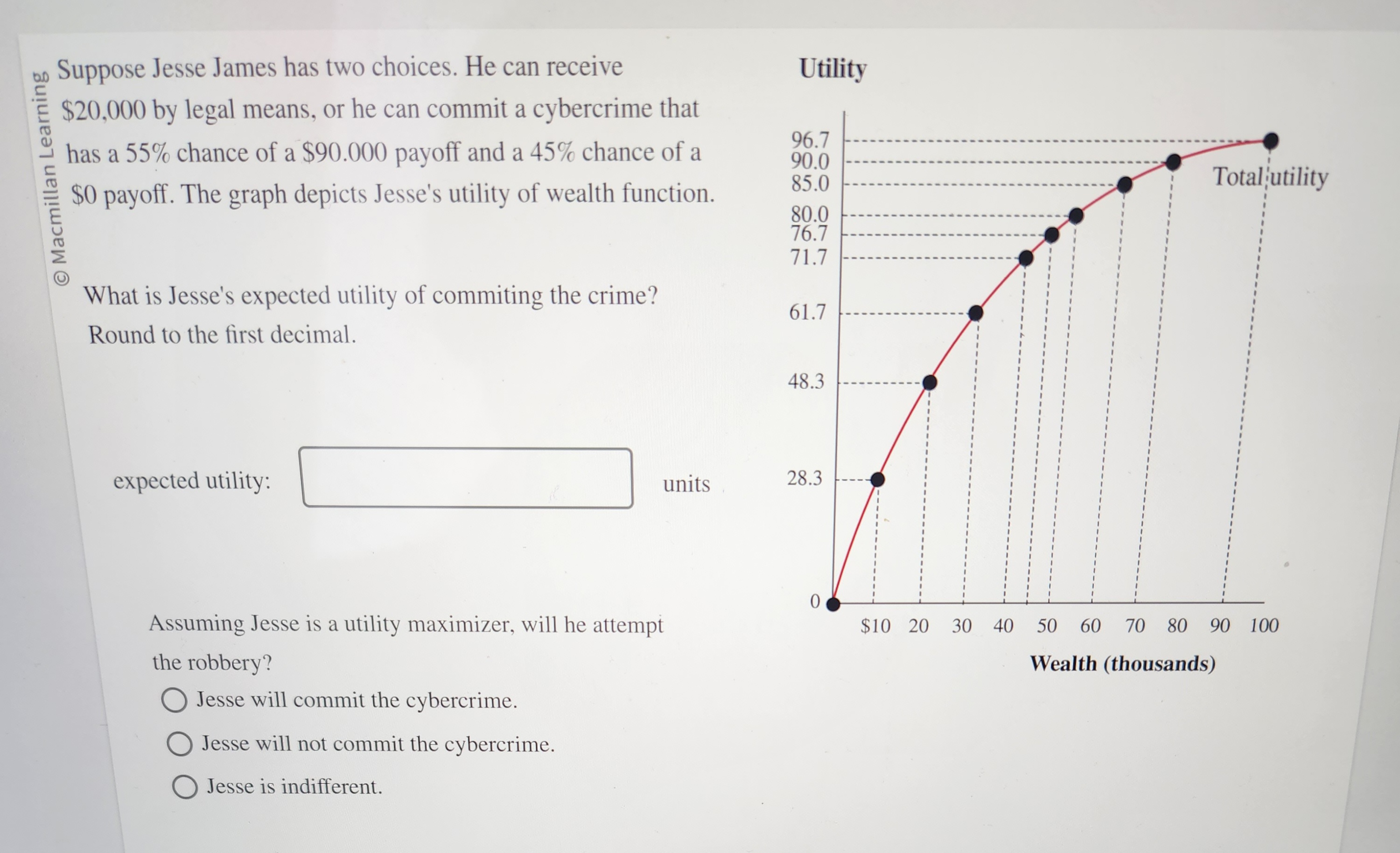 Suppose Jesse James has two choices. He can receive | Chegg.com