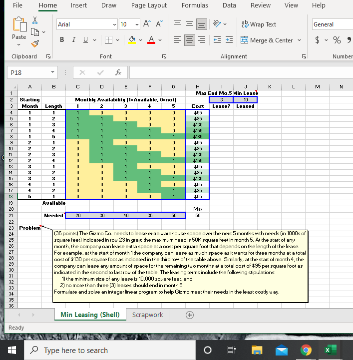 File Home Insert Draw Page Layout Formulas Data | Chegg.com