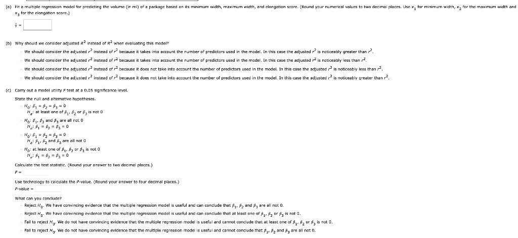 Solved (b) Why should we consider adjusted R2 instead of R2 | Chegg.com