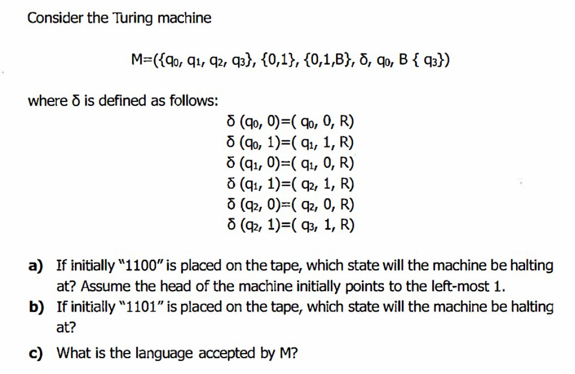 Solved that's a question of Turing machine for question a | Chegg.com