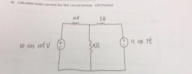 Solved Calculate total current for the circuit below. | Chegg.com