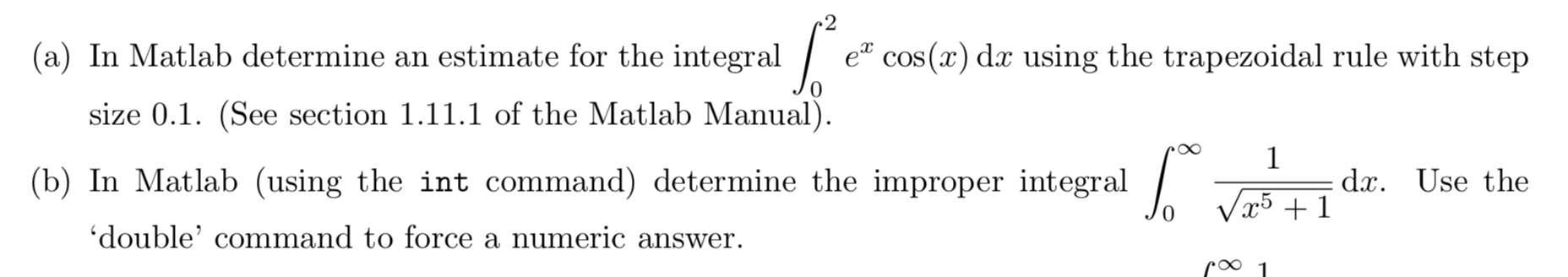 Solved 22 (a) In Matlab determine an estimate for the | Chegg.com