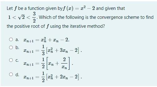 Solved Let f be a function given byf (x) = x2 – 2 and given | Chegg.com