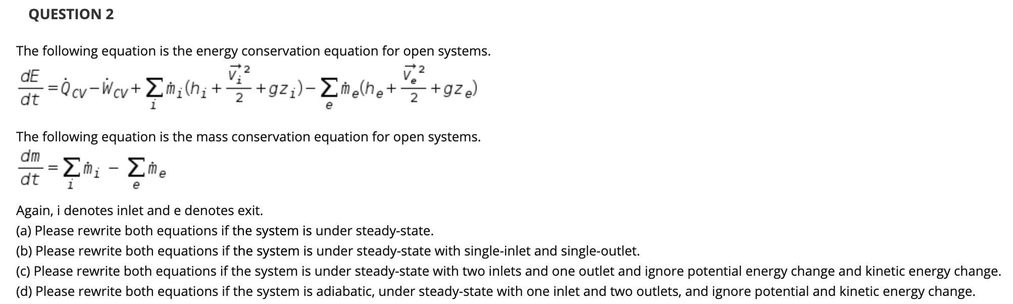 Solved QUESTION 2 The following equation is the energy | Chegg.com