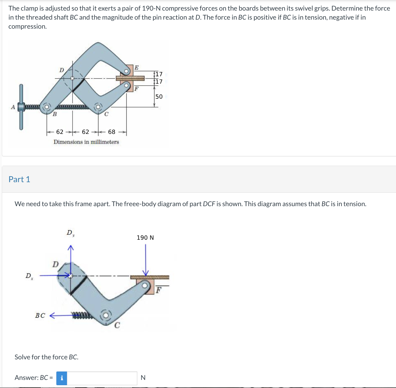 Solved The clamp is adjusted so that it exerts a pair of | Chegg.com