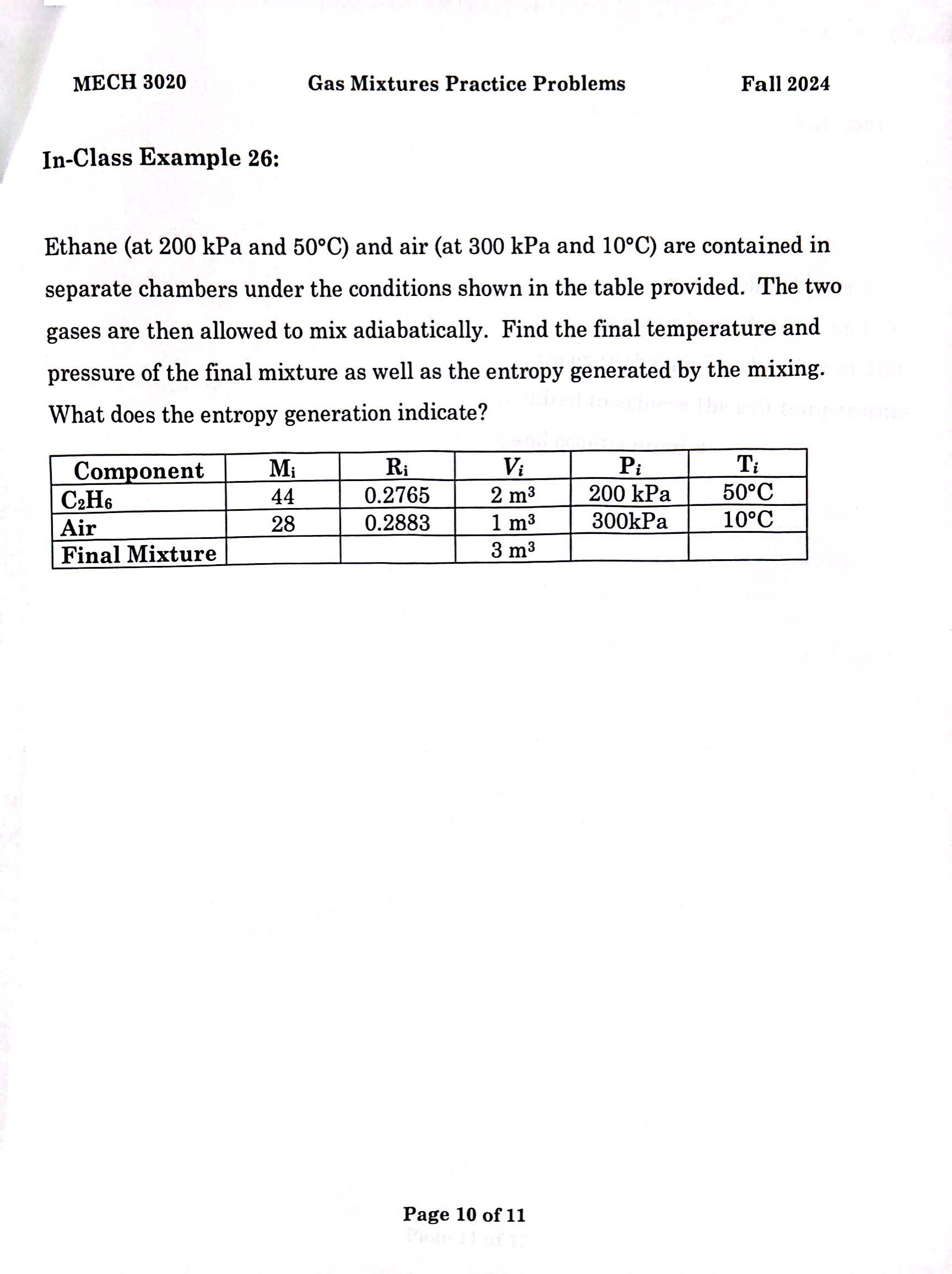 Solved In-Class Example 26:Ethane (at 200 ﻿kPa and | Chegg.com